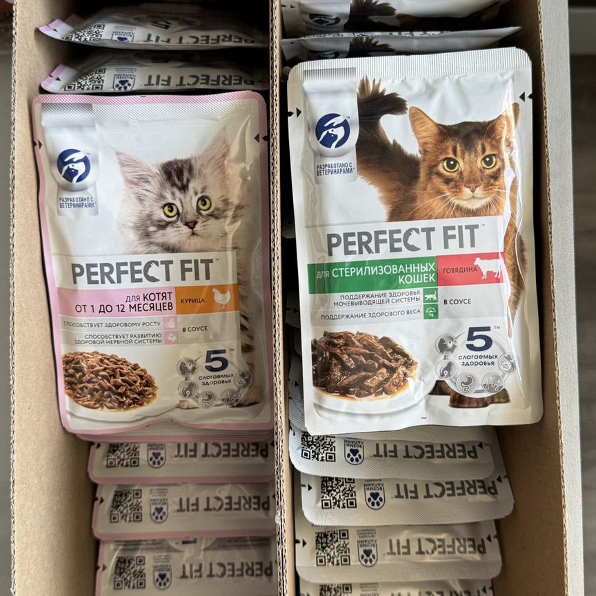 Корм жидкий в пакетиках для кошек Perfect Fit