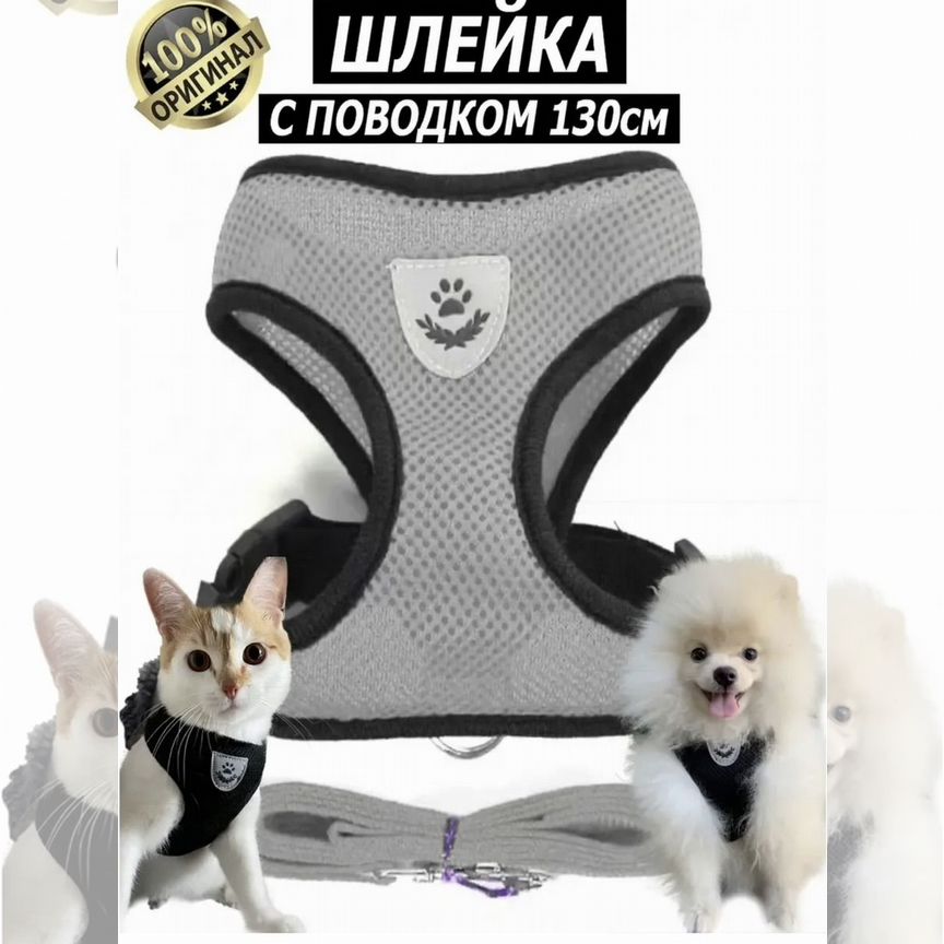 Шлейка с поводком для кошек и собачек
