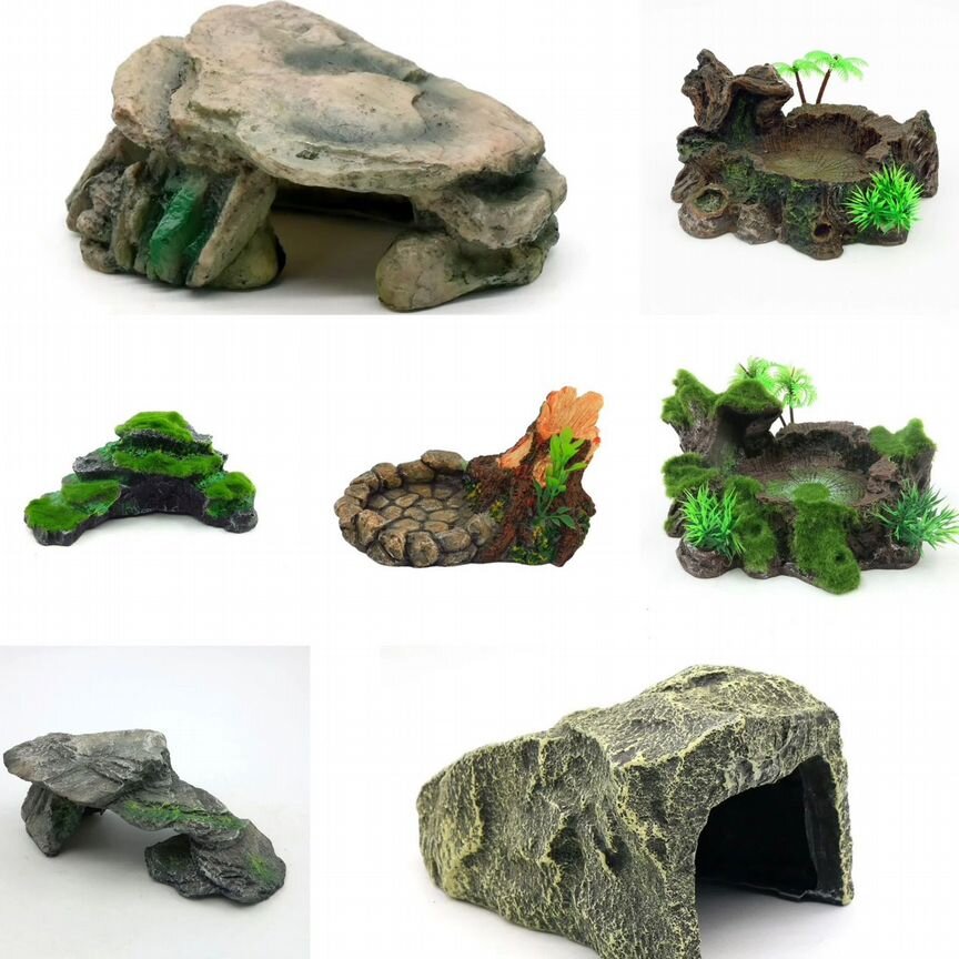 Поилки, укрытия, декор для террариумов/аквариумов