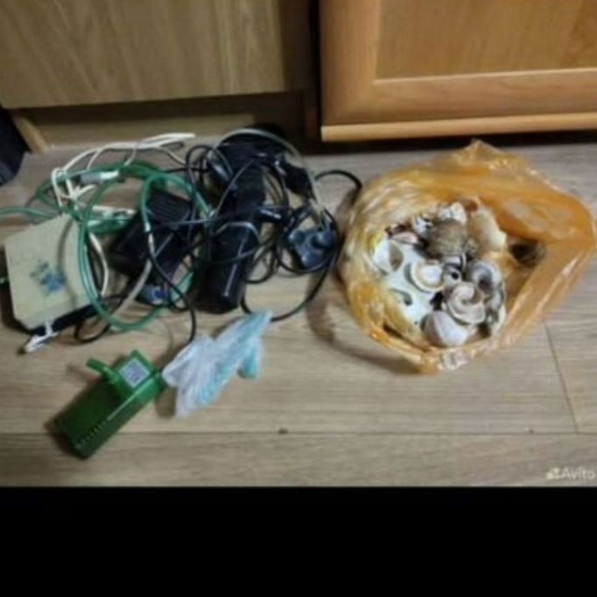 Отдам аквариумный фильтр,ракушки и т.д