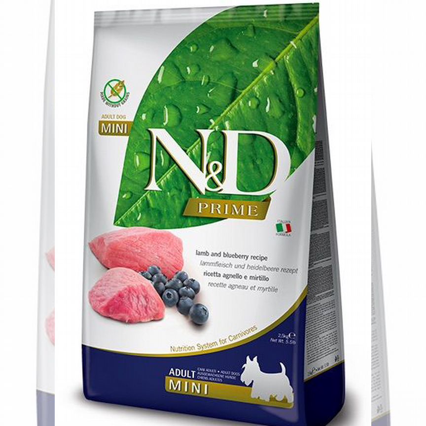 Корм для собак farmina черника ягненок 7кг