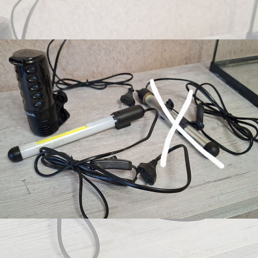 Лампа,нагреватель,фильтр, Aquael б/у