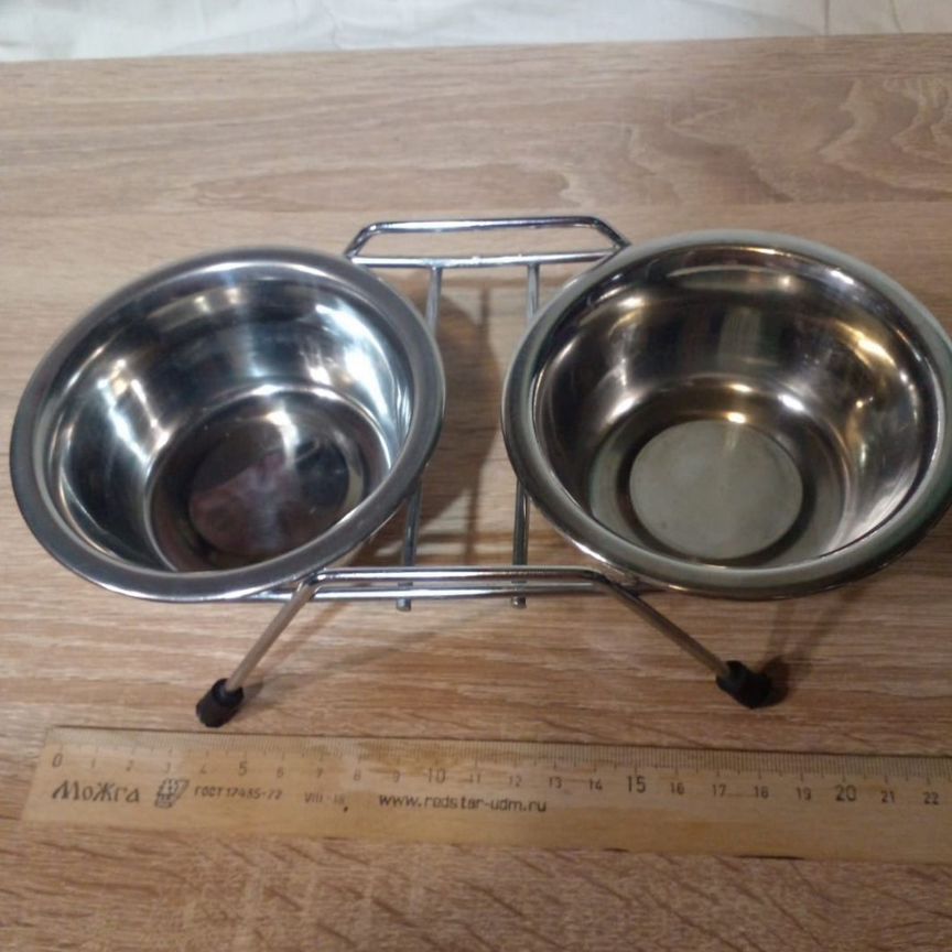 Миски для кошек на подставке нержавейка