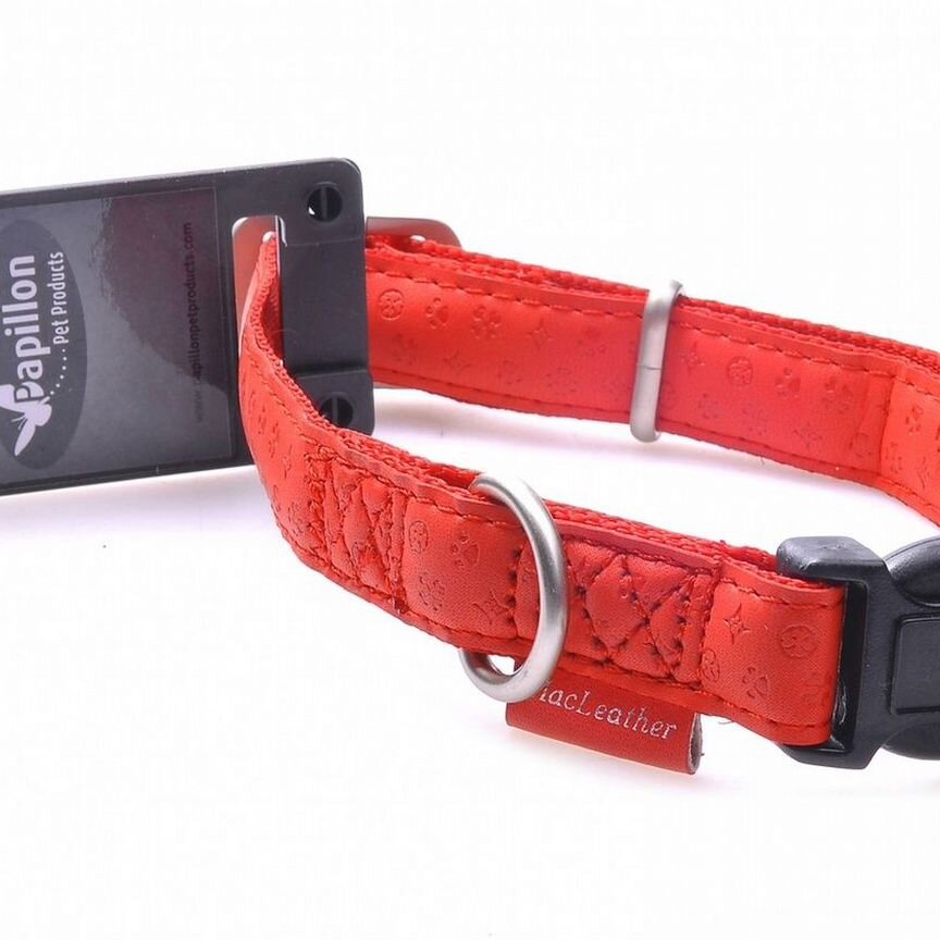 Papillon ошейник из искусственной кожи, красный