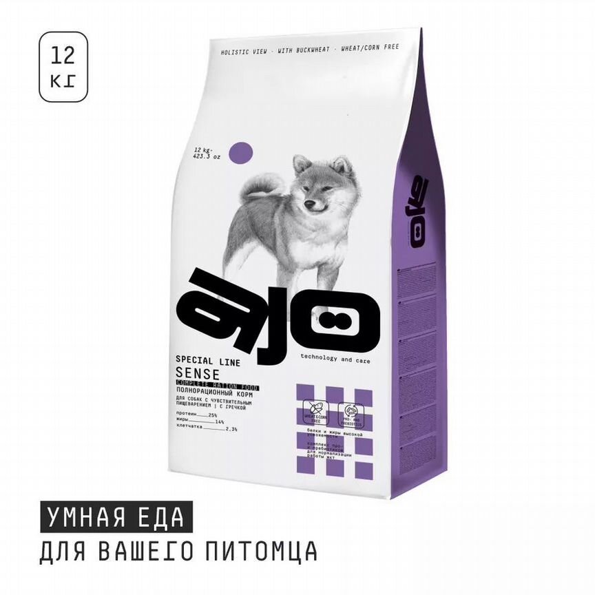 Корм сухой AJO Dog Sense для собак 12 кг
