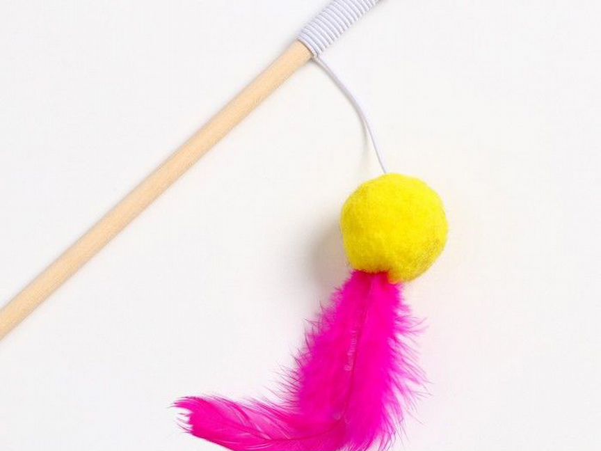 Дразнилка - удочка "Мячик с перьями"