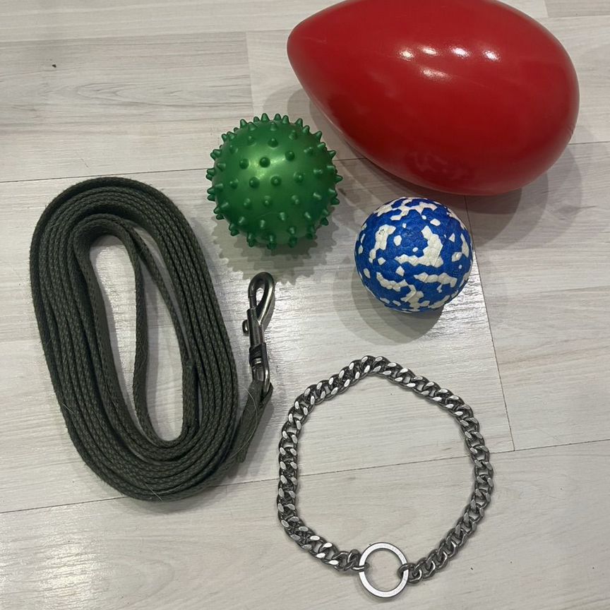 Игрушки,поводок и цепочка для собаки