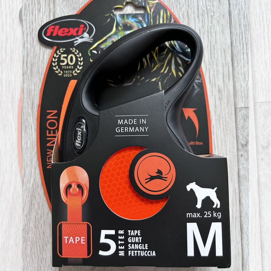 Поводок для собак Flexi NEW neon M 5m оранжевый