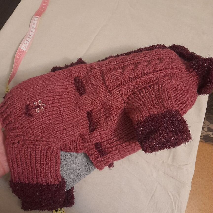 Вязаный комбинезон для собак 35см