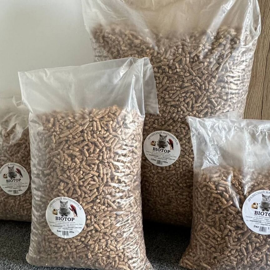 Древесный наполнитель для кошачьего туалета Оптом