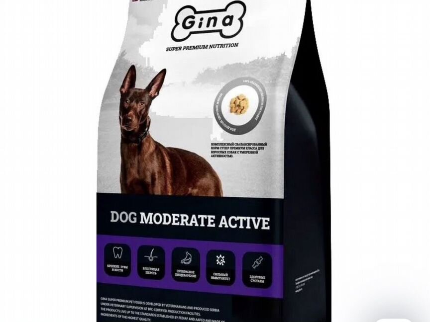 Сухой корм gina DOG Moderate Active 18 кг