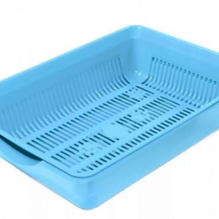 Туалет для кошек высокий с цветной сеткой «Лапки»