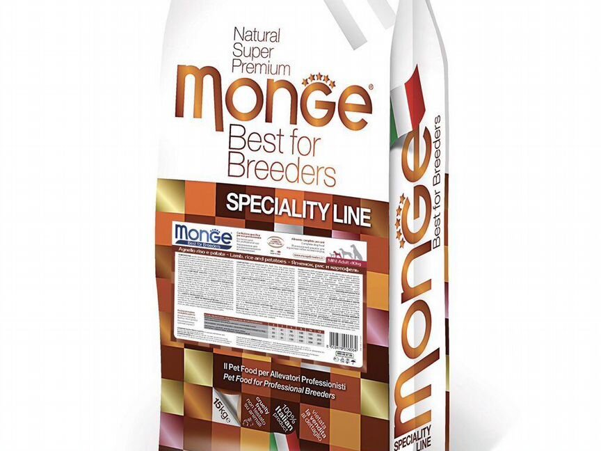 Корм Монж 15 кг для собак мелких пород ягненок/рис