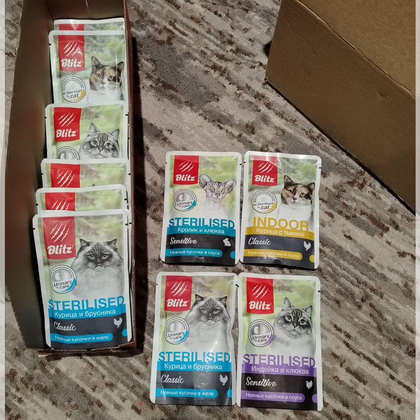 Корм Blitz для стерилизованных кошек от года