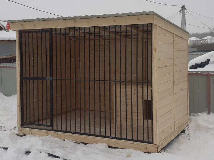 Будка вольер для собаки деревянный новый
