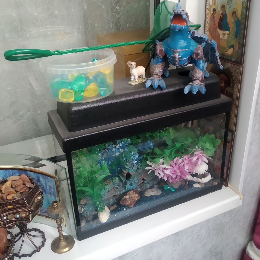 Маленький аквариум "криветочник" 7литров