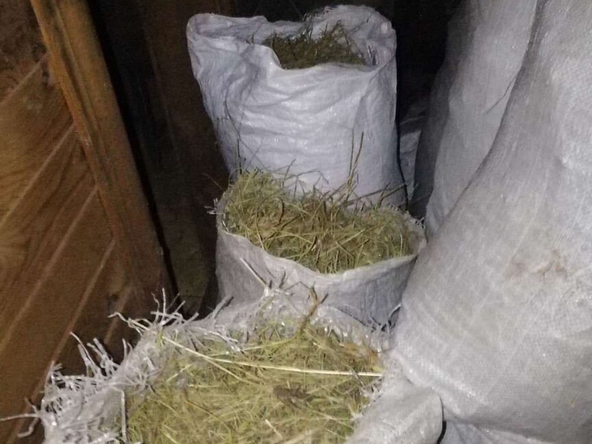 Сено в мешках