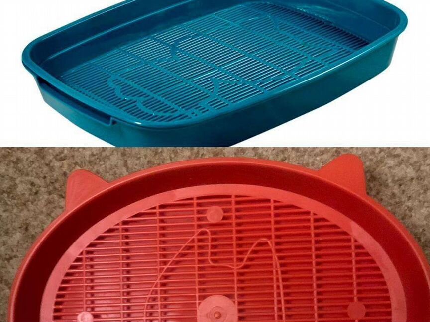 Лоток туалет с ушками с сеткой для котят и кошек