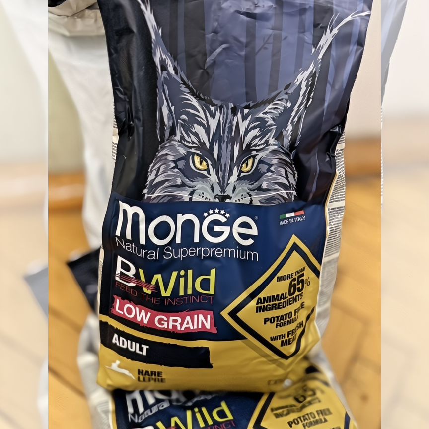 Сухой корм для кошек Monge Bwild заяц, 1,5 кг