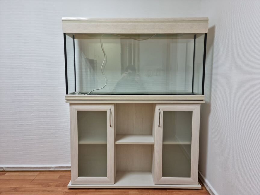 Аквариум 125л с тумбой, белый дуб