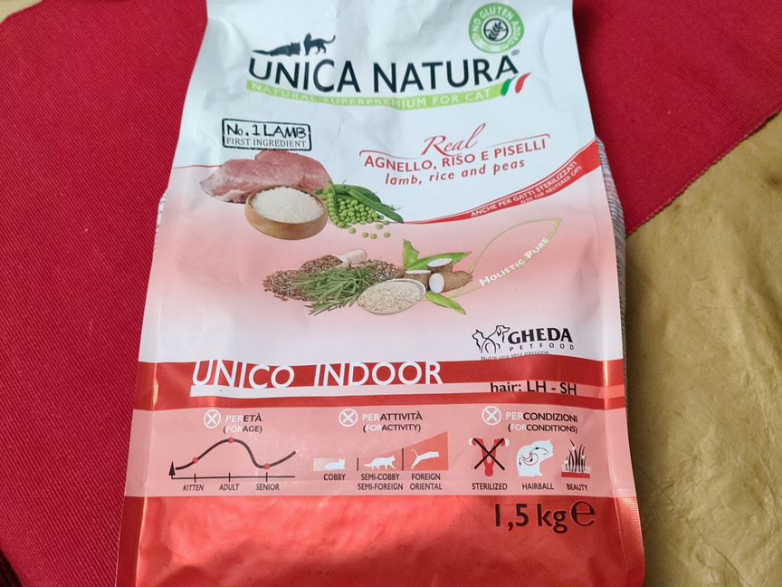 Корм для кошек Unica Natura Indoor 1,5 кг