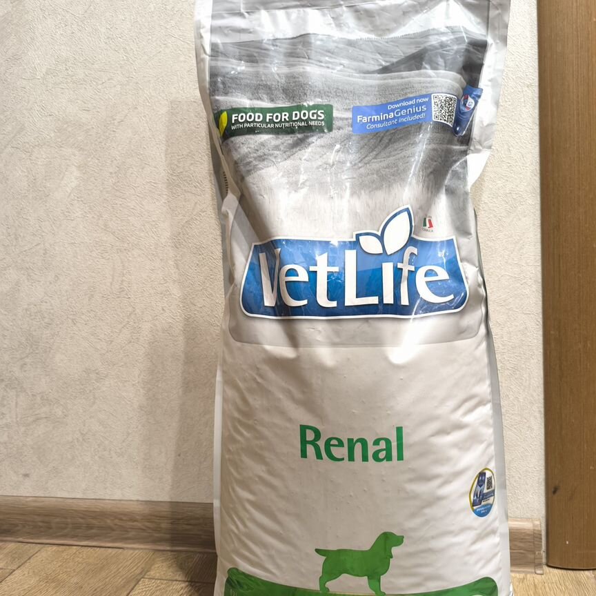 Корм Farmina Vet Life Renal, для собак, 12 кг