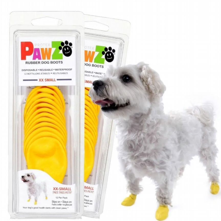 Ботинки для собак PawZ, XXS, Желтый