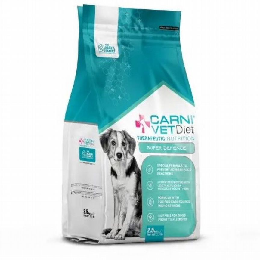 Сухой корм carni Vet Diet Dog Super Defense для собак при аллергии и пищевой непереносимости