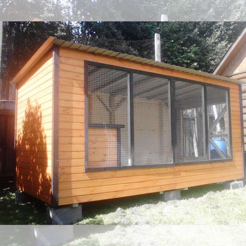 Вольер уличный Теплая будка для собак