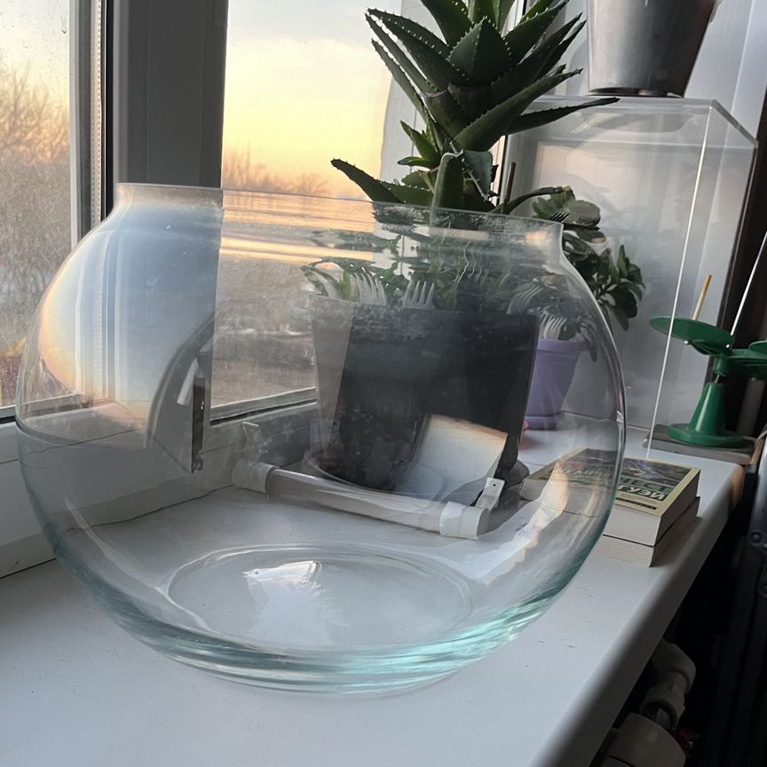 Аквариум круглый 15 литров для рыб