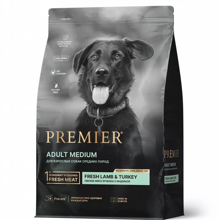 Корм Premier для собак ягненок с индейкой 10 кг