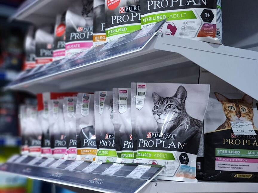 Корма сухие и влажные для кошек и собак Pro Plan