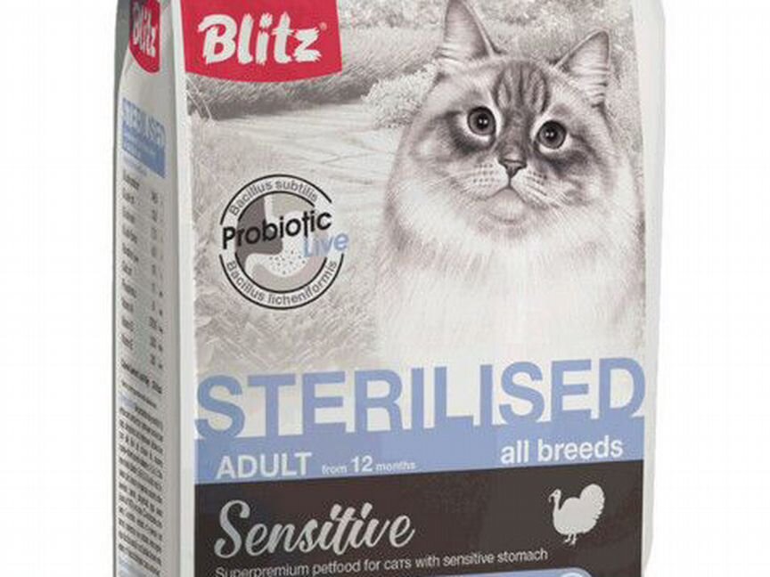 Корм для кошек blitz Sensitive Sterilised 10кг