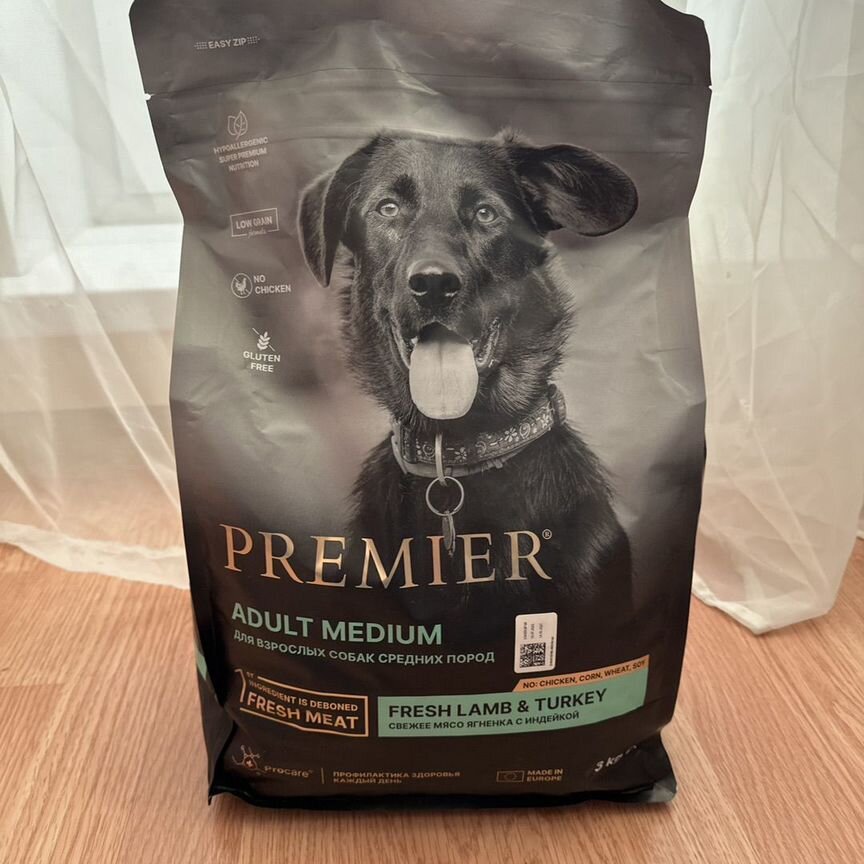 Корм для собак Premier с ягненком 3кг