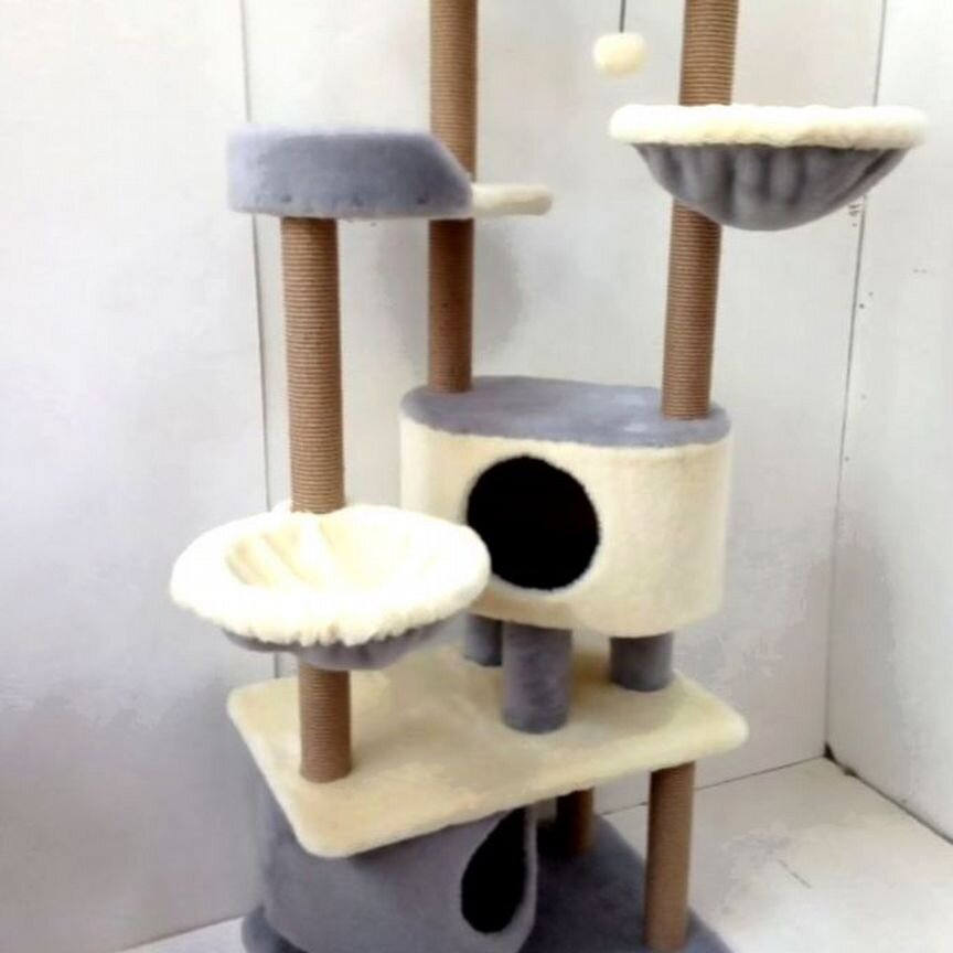 Качественная когтеточка с домиком и гамаками 170 см(191) от производителя