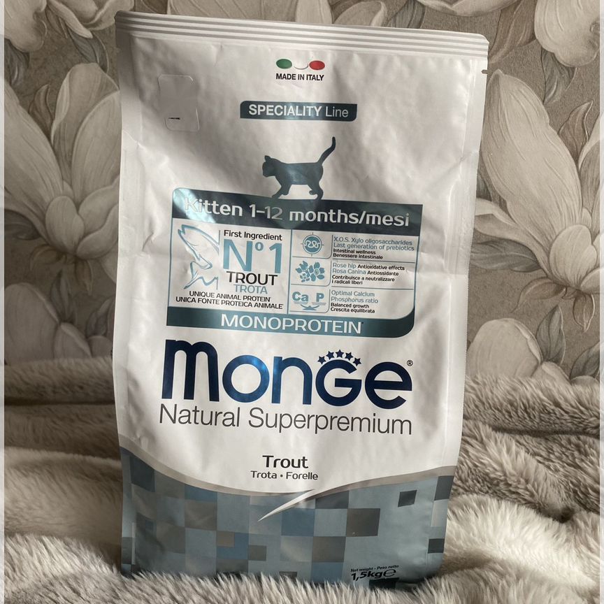 Корм для кошек monge 1.5 кг