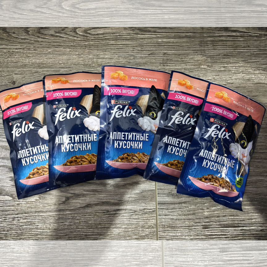 Влажный корм для кошек Felix, лосось в желе