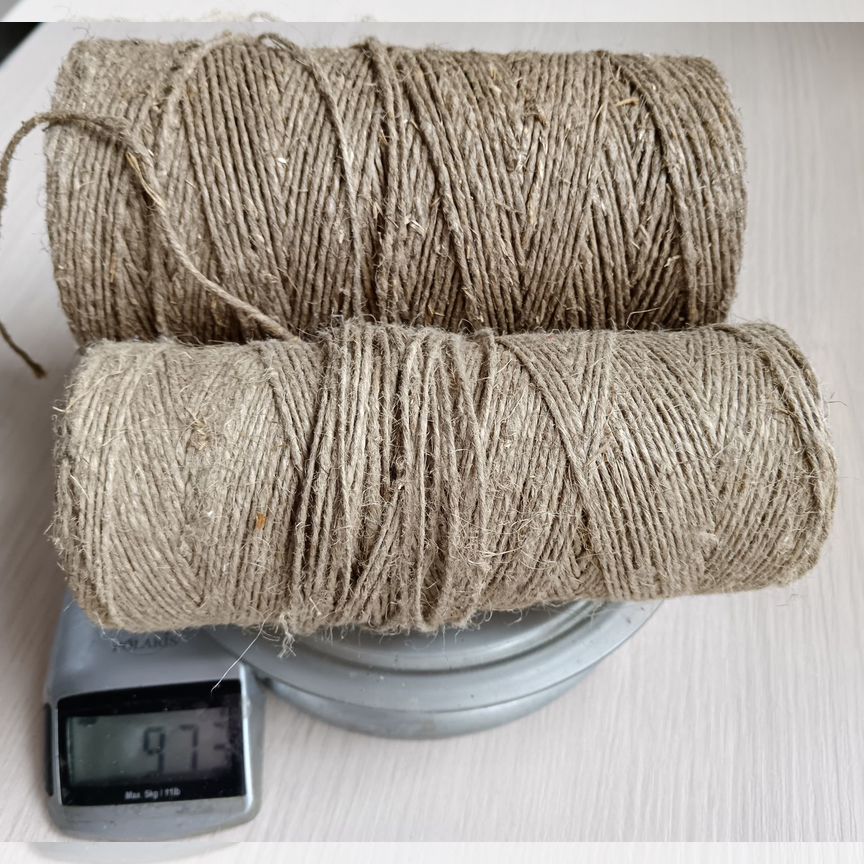 Шпагат джут, вес 970 гр., на двух бобинах, СССР