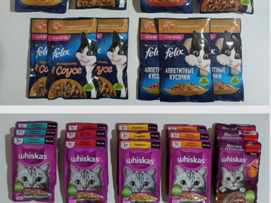Корм для кошек Вискас whiskas, Феликс felix