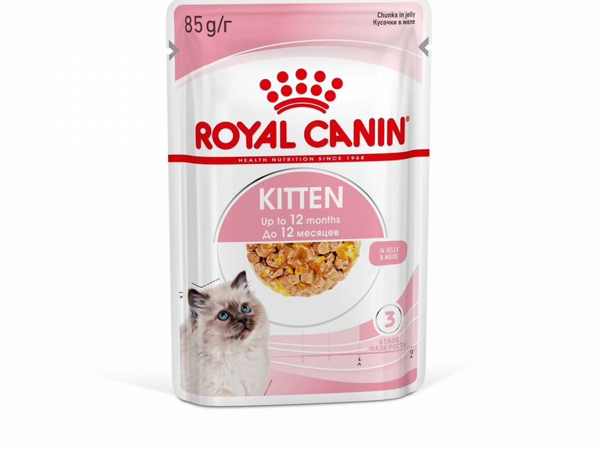 Royal Canin паучи кусочки в желе для котят: 4-12 м