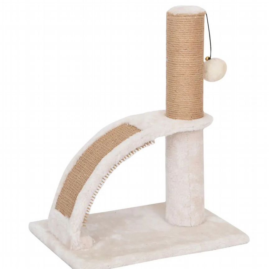 Когтеточка-столбик (35х25х43 см) с игрушкой бубенч