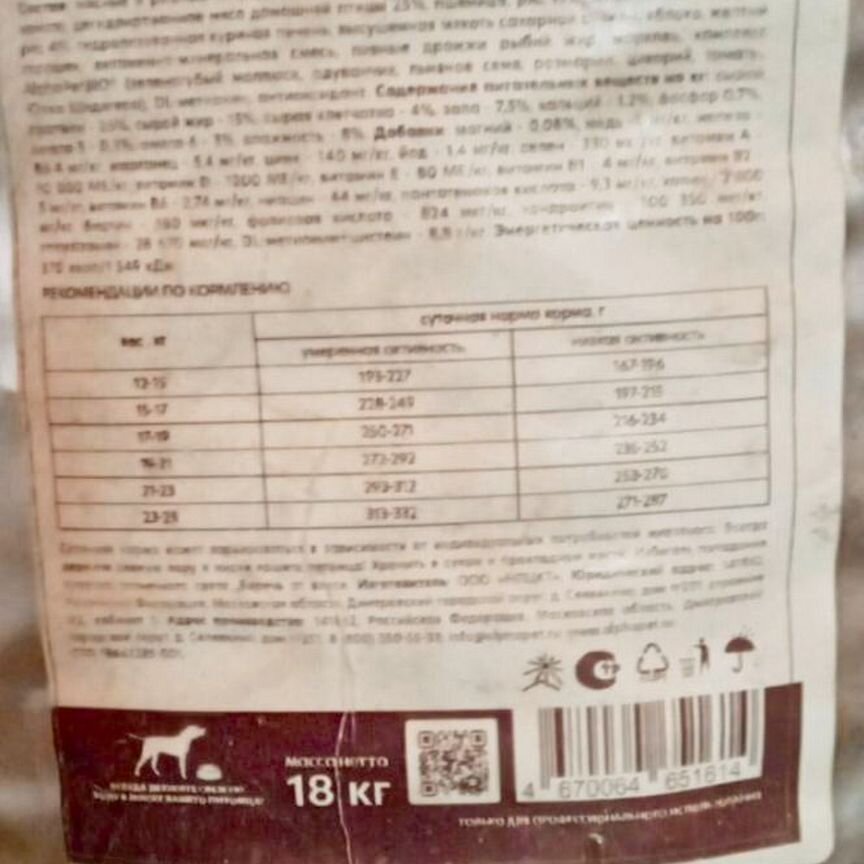 Корм для собак средних и крупных пород