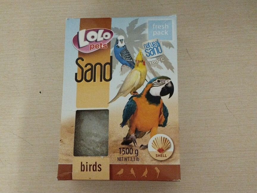 Песок с ракушками для птиц