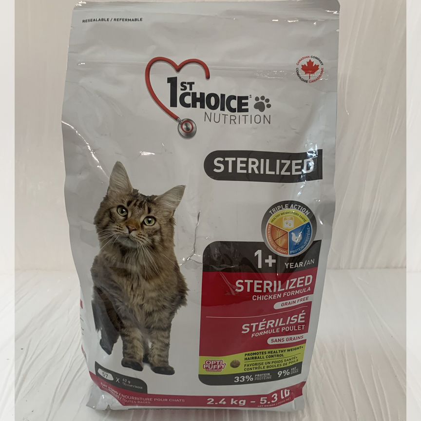 1st choice корм для кошек 2.4кг, курица с бататом