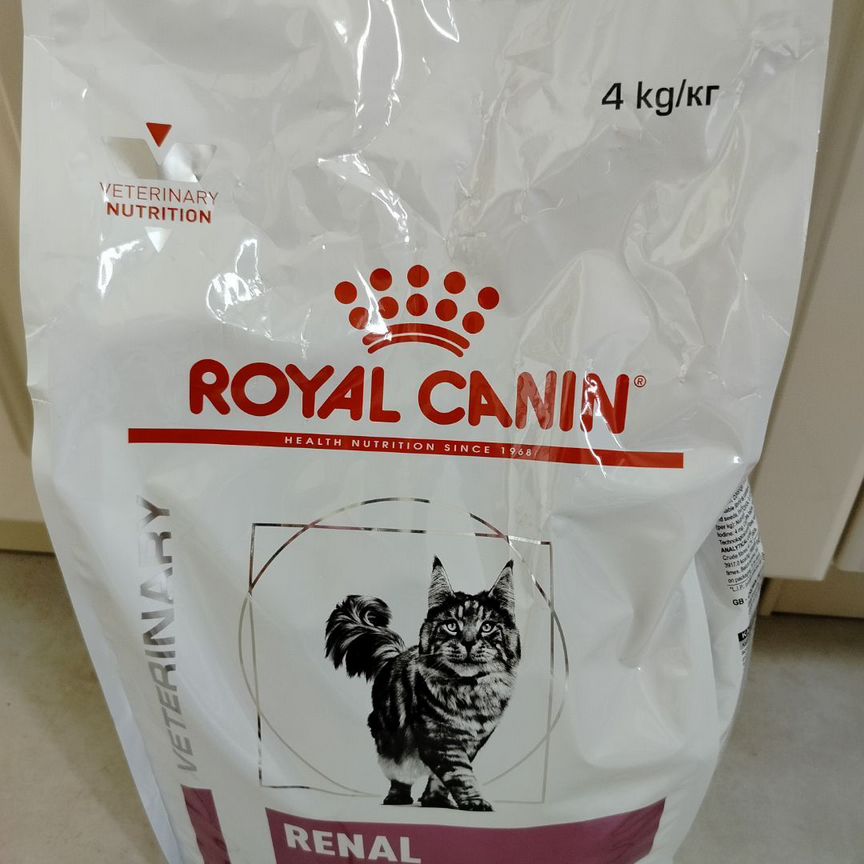 Cухoй кopм Rоyal Саnin Rеnаl для кошeк, 4 кг