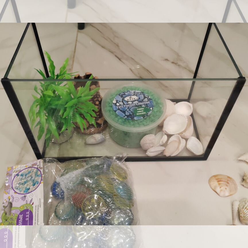 Аквариум новый с наполнением для рыбок