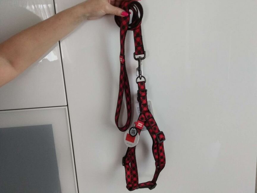 Шлейка для собак 50х80 дл115см WAU DOG новый+повод