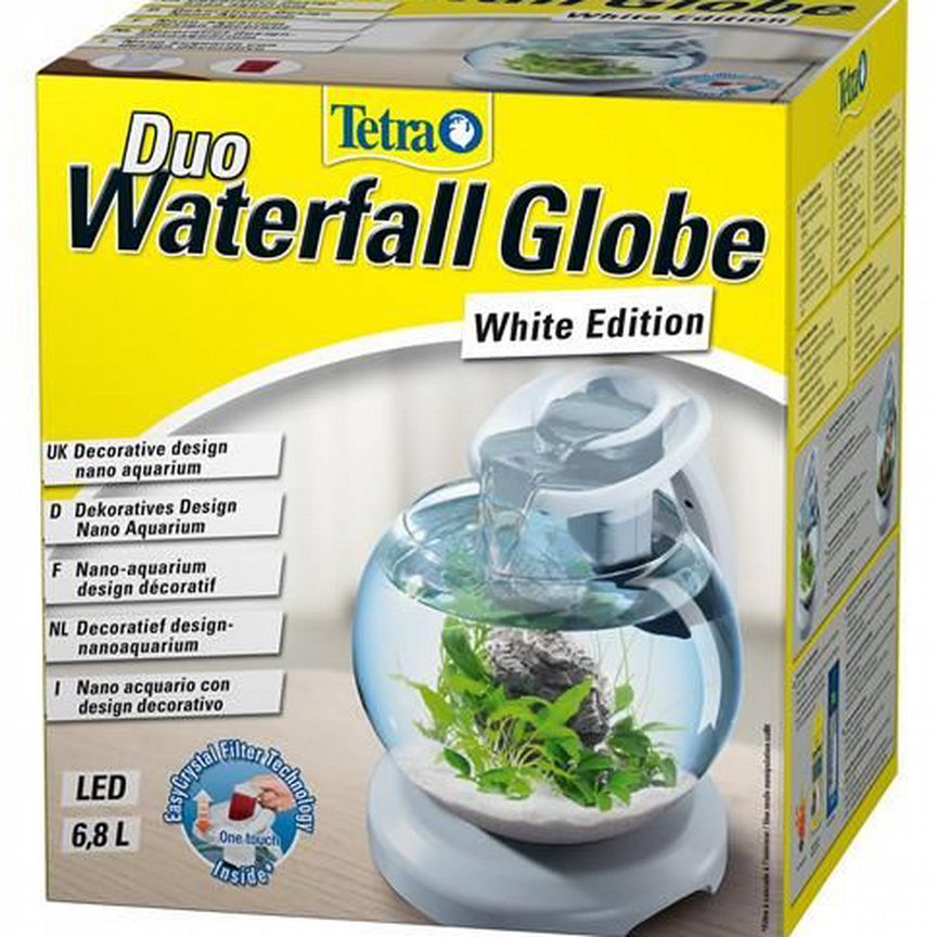 Аквариум Tetra Cascade Globe Duo Waterfall белый 6,8л круглый с LED светильником