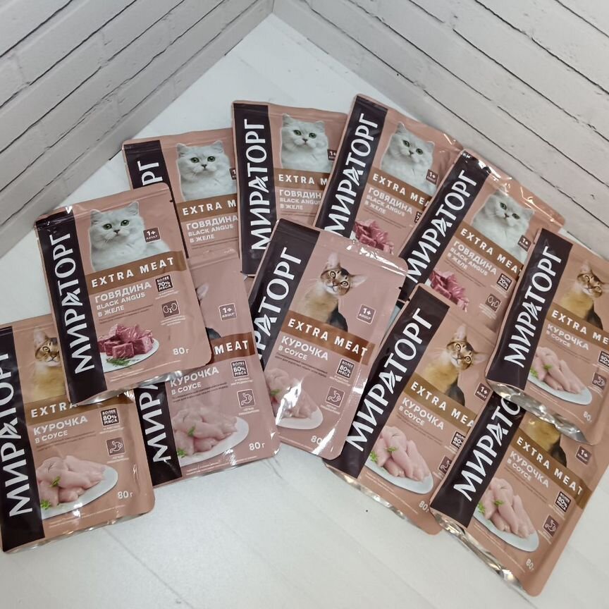 Жидкий корм для кошек мираторг, 17 шт