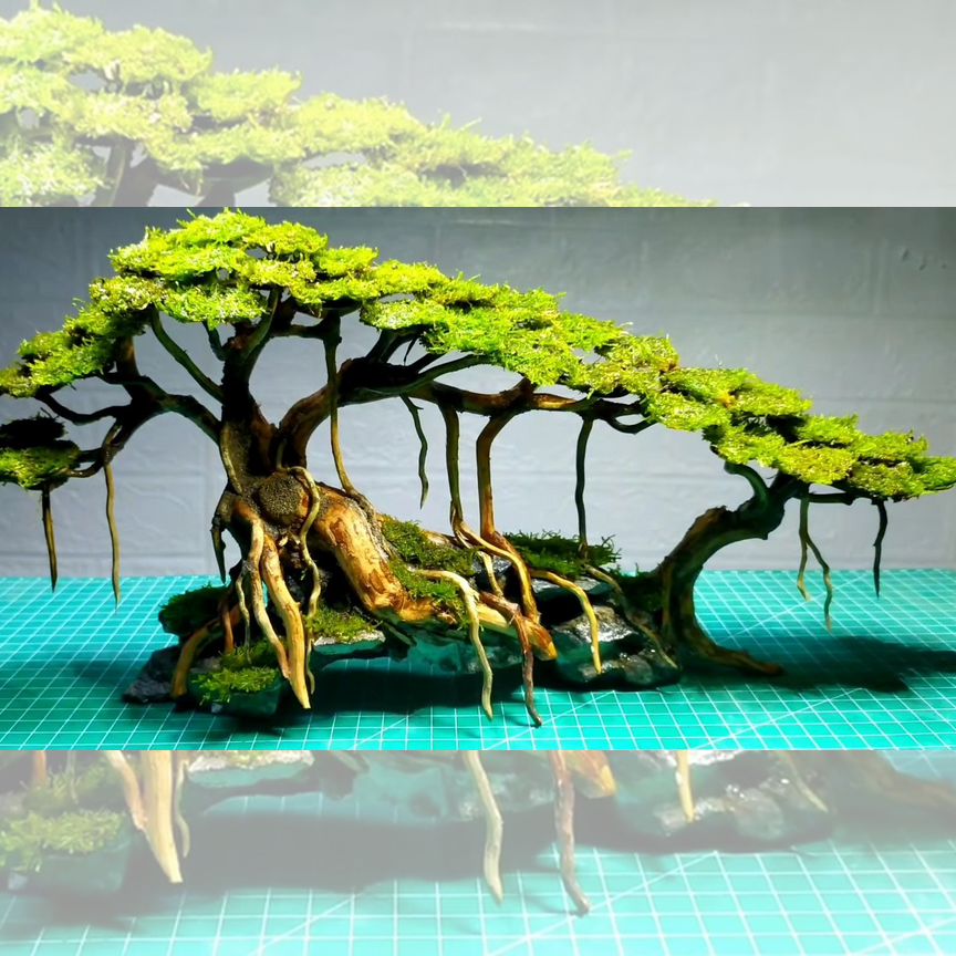 Бонсай в аквариум, коряги, композиции